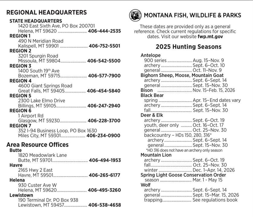 HUNTING SEASONS IN MONTANA 2025–26: Deer Hunting, Big Game and Small G